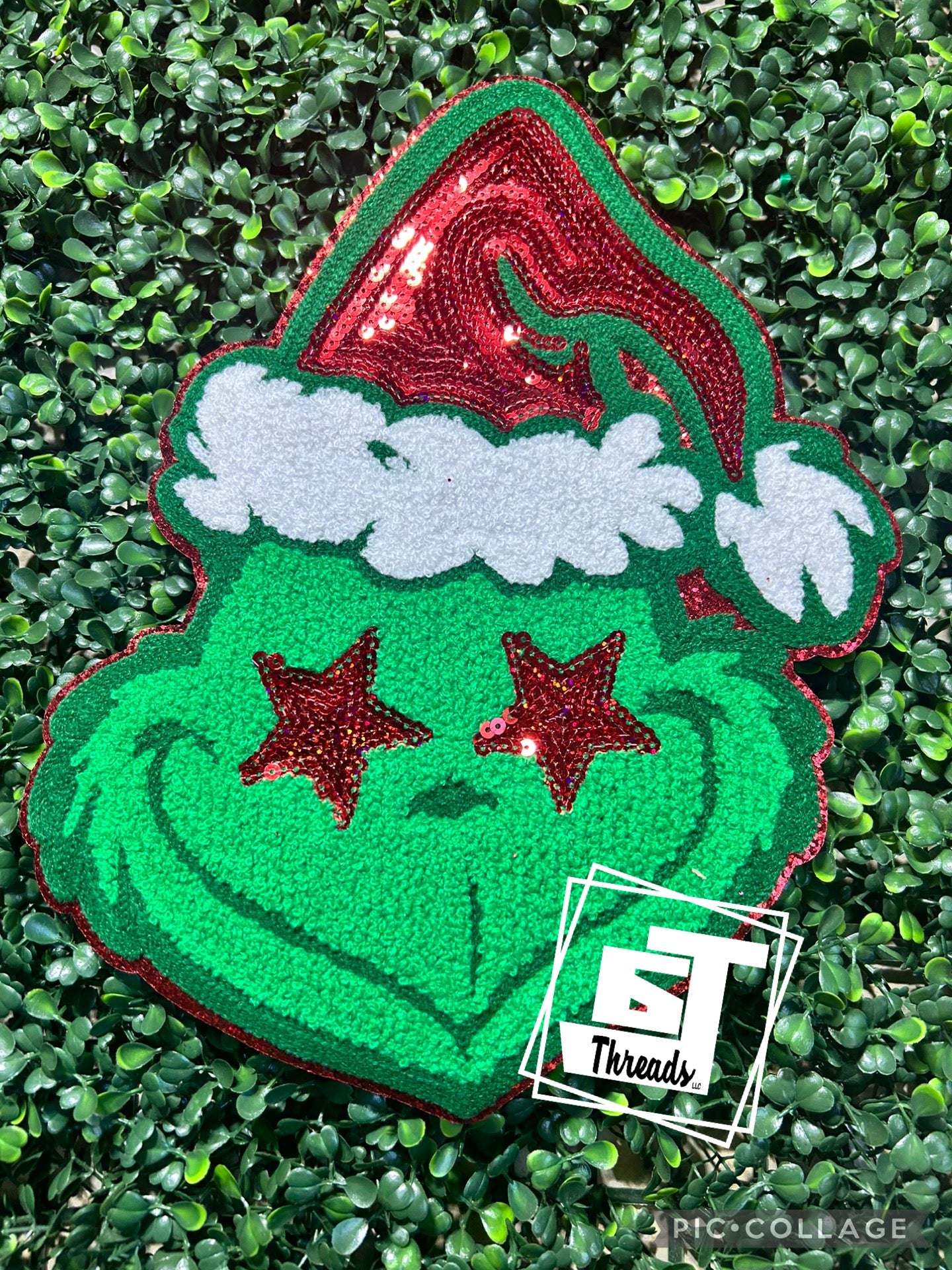 Red and Green Grinch....Patches Only – 6J Threads LLC